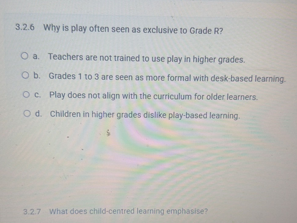 3.2.6 Why is play often seen as exclusive to