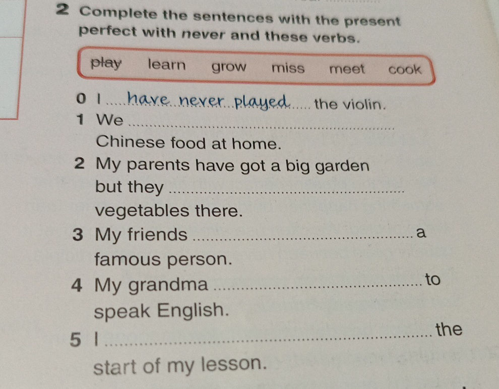 2 Complete the sentences with the present | StudyX