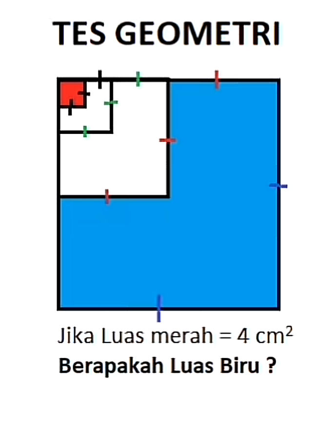 Jika Luas merah = 4 cm² Berapakah Luas Biru | StudyX
