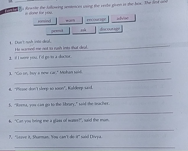 Rewrite the following sentences using the | StudyX