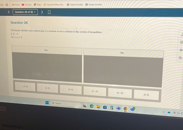 Determine whether each ordered pair is a | StudyX