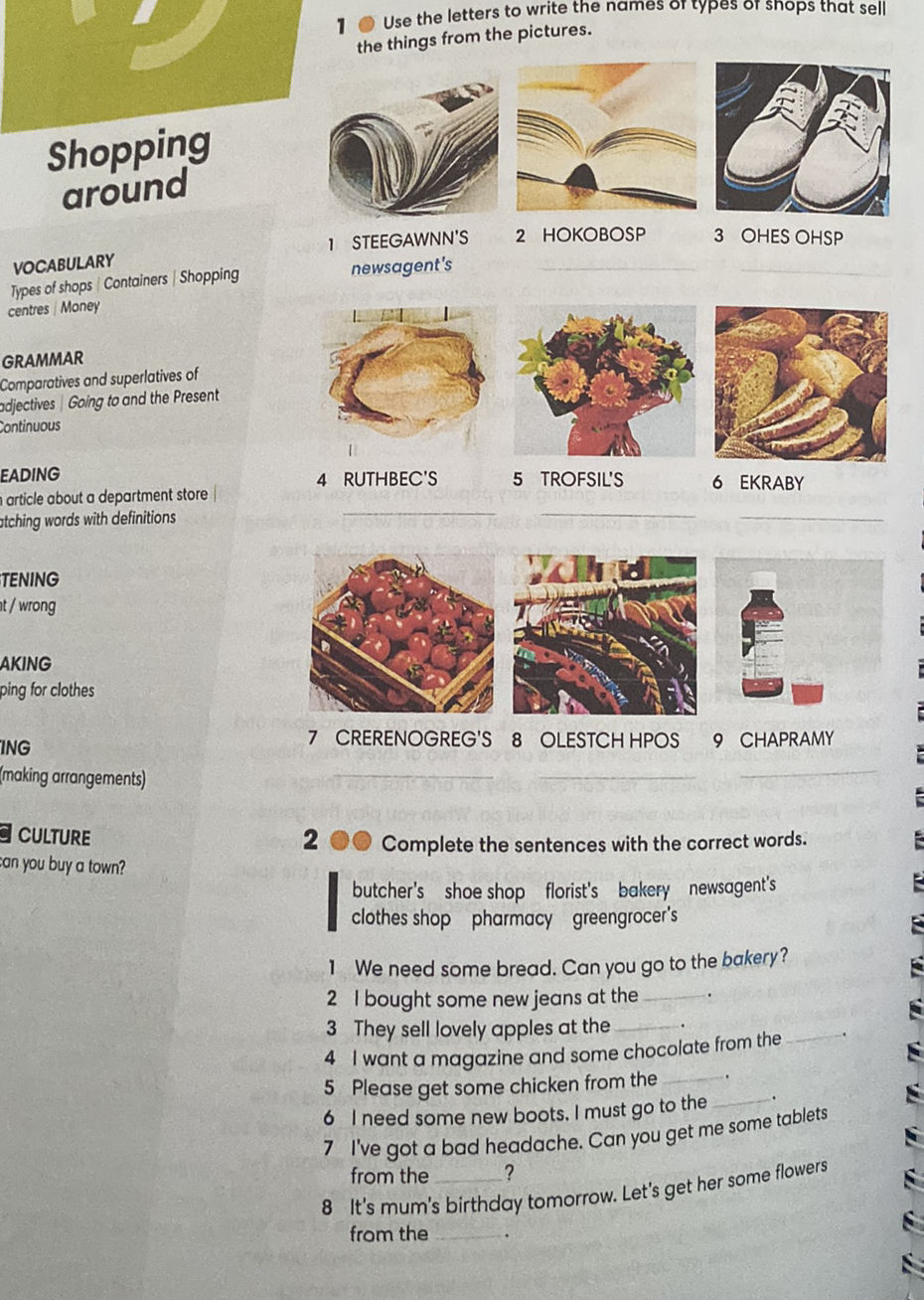 1 Use the letters to write the names of | StudyX