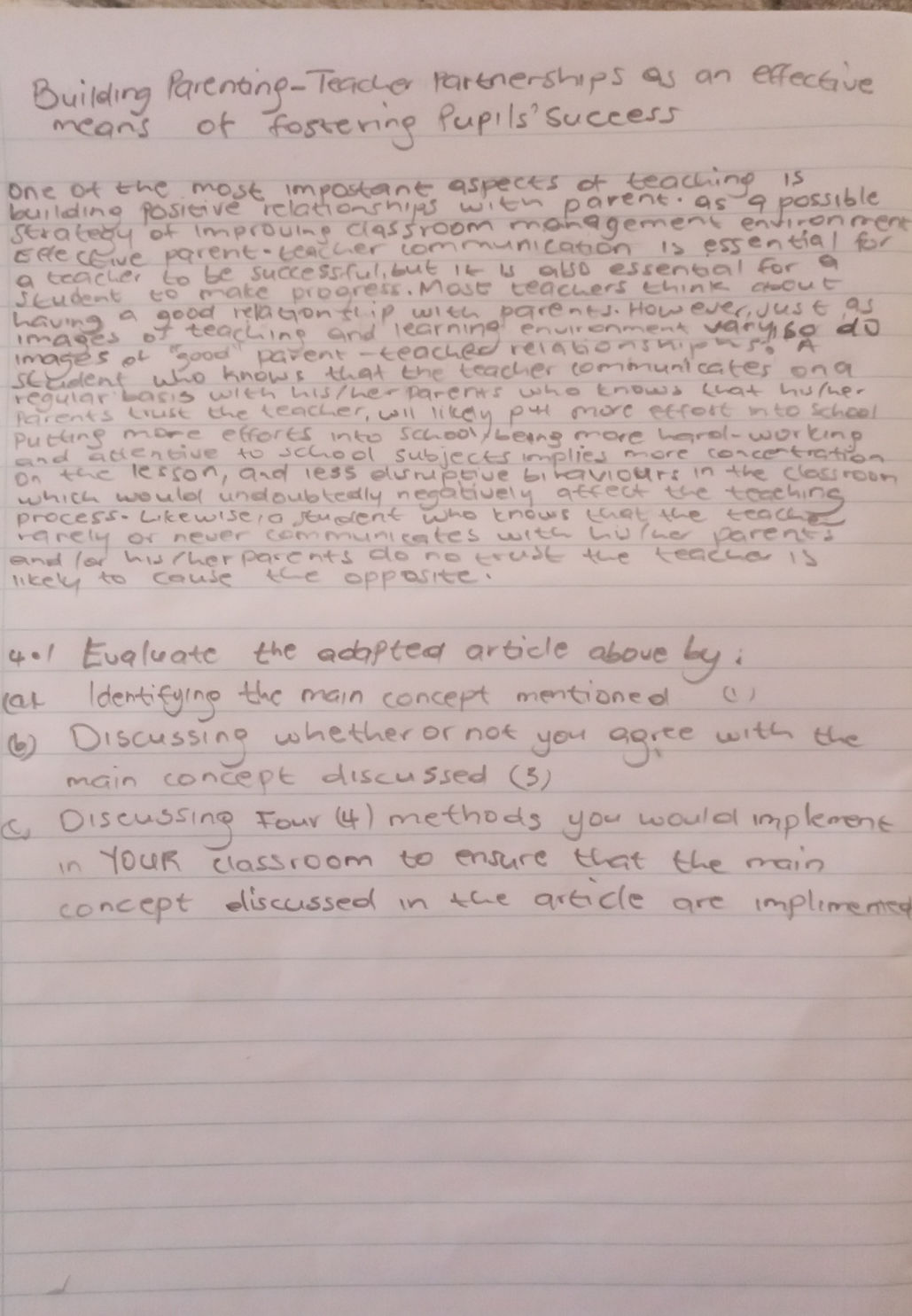 4. 01 Evaluate the adapted article above | StudyX