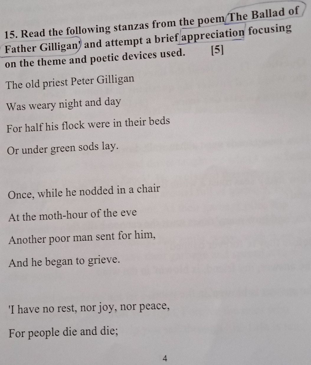 15. Read the following stanzas from the poem | StudyX