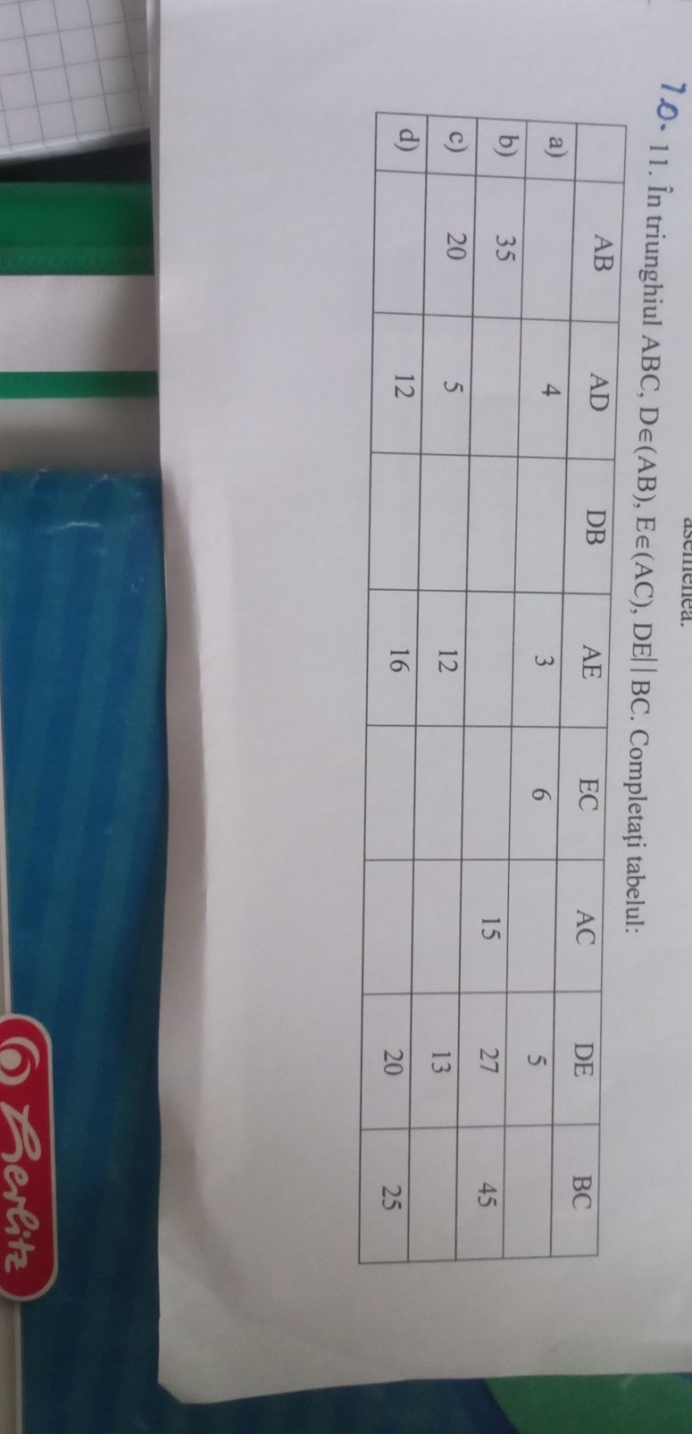 10. 11. În triunghiul ABC, D∈(AB), E∈(AC), | StudyX