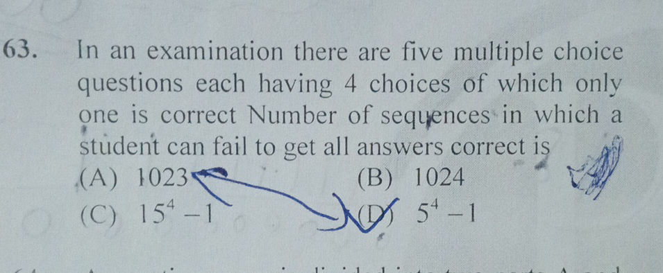 In an examination there are five multiple | StudyX