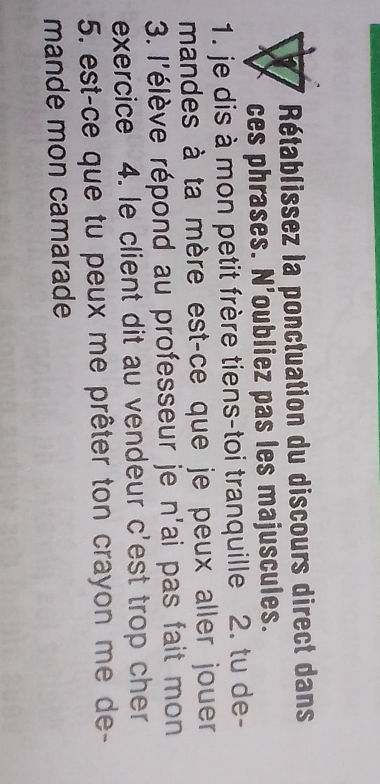 Rétablissez la ponctuation du discours | StudyX