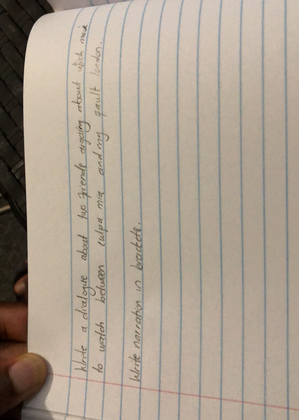 Write a dialogue about two friends arguing | StudyX