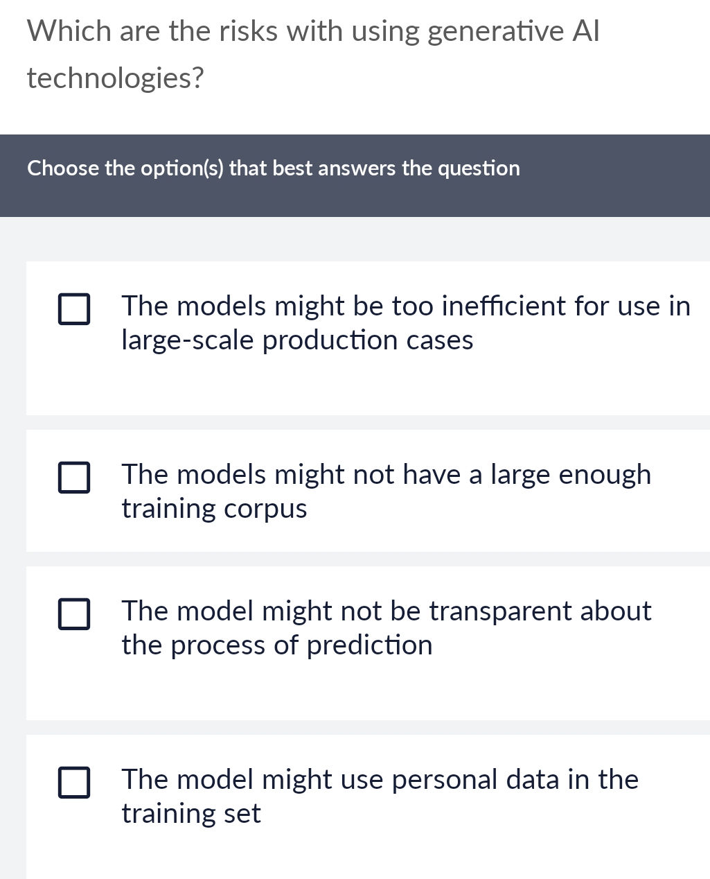 Which are the risks with using generative AI | StudyX