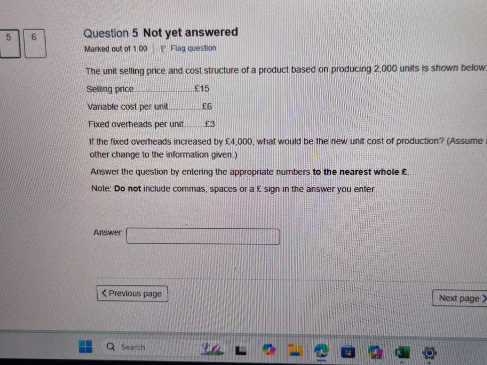 The unit selling price and cost structure of | StudyX