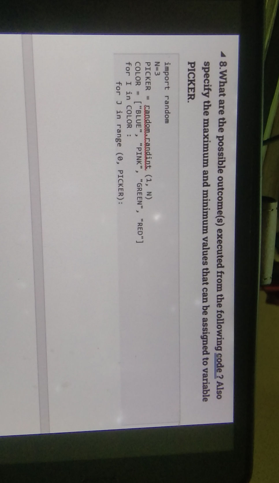 8. What are the possible outcome(s) executed | StudyX