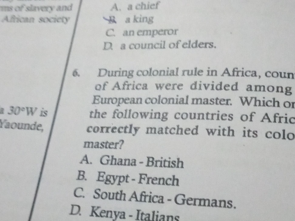 6. During colonial rule in Africa, countries | StudyX