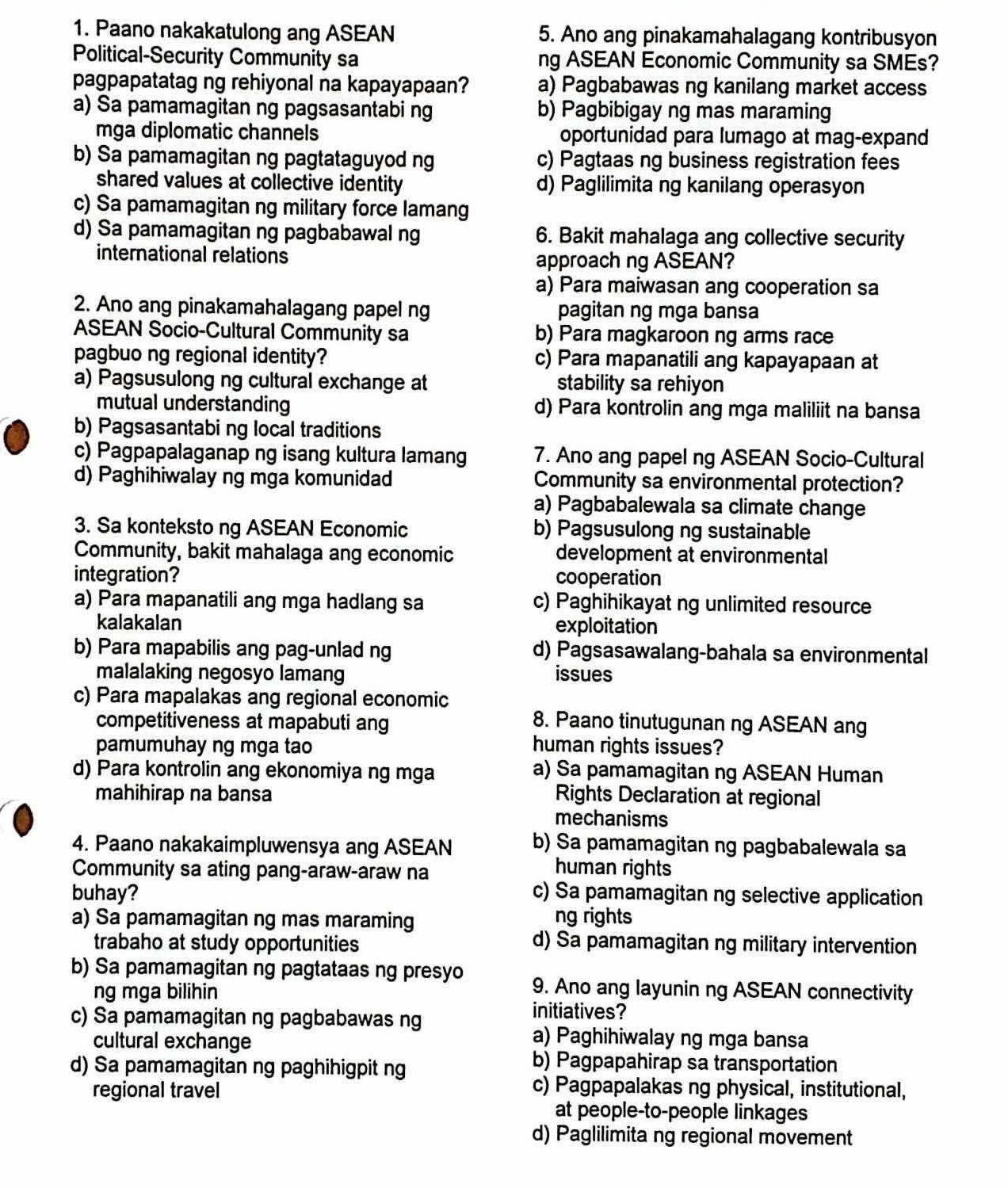 1. Paano nakakatulong ang ASEAN | StudyX