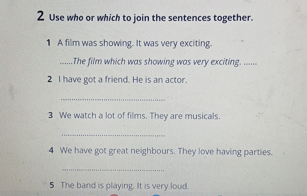 2 Use who or which to join the sentences | StudyX