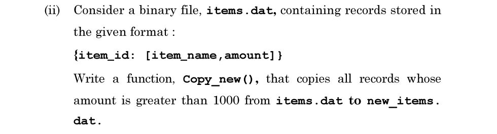 (ii) Consider a binary file, items.dat, | StudyX
