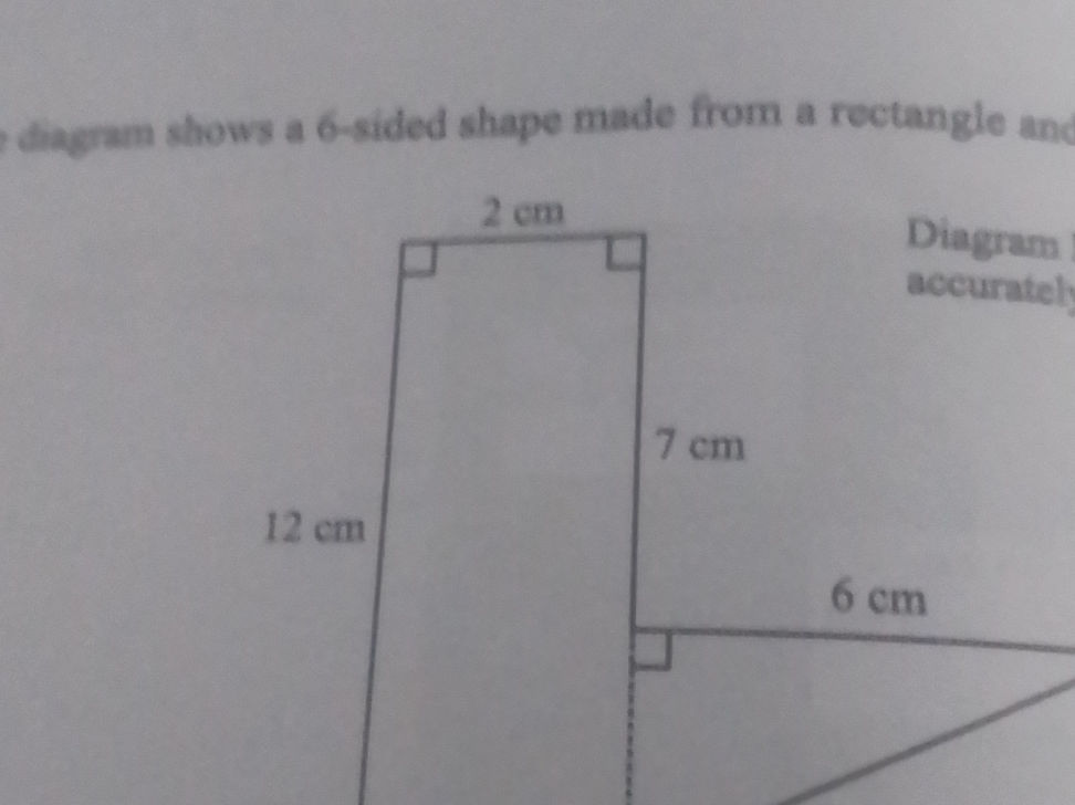 diagram shows a 6-sided shape made from a | StudyX