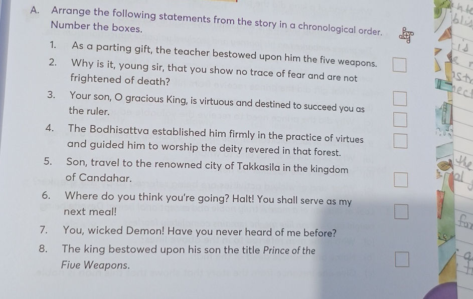 A. Arrange the following statements from the | StudyX