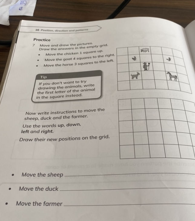 Move and draw the pictures. Draw the answers | StudyX