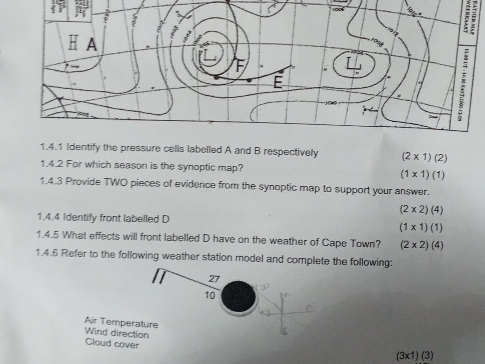 1.4.1 Identify the pressure cells labelled A | StudyX