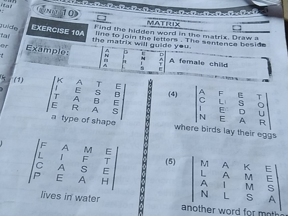 MATRIX Find the hidden word in the matrix. | StudyX