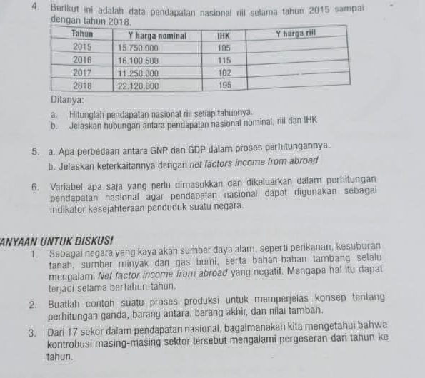 4. Berikut ini adalah data pendapatan | StudyX