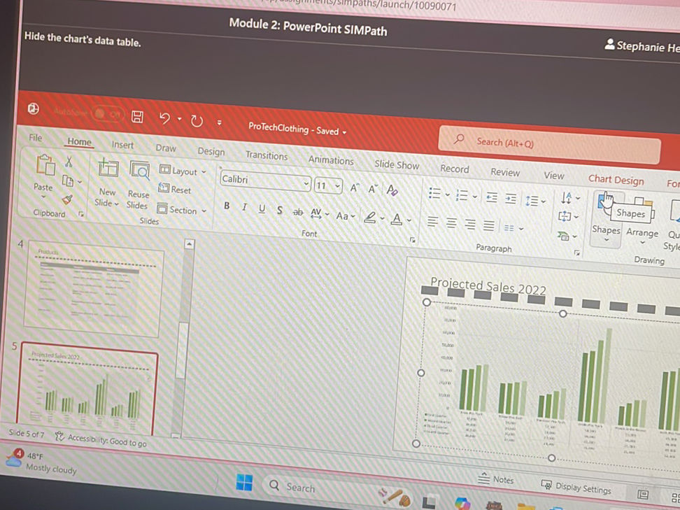 How to hide chart data table in PowerPoint? | StudyX