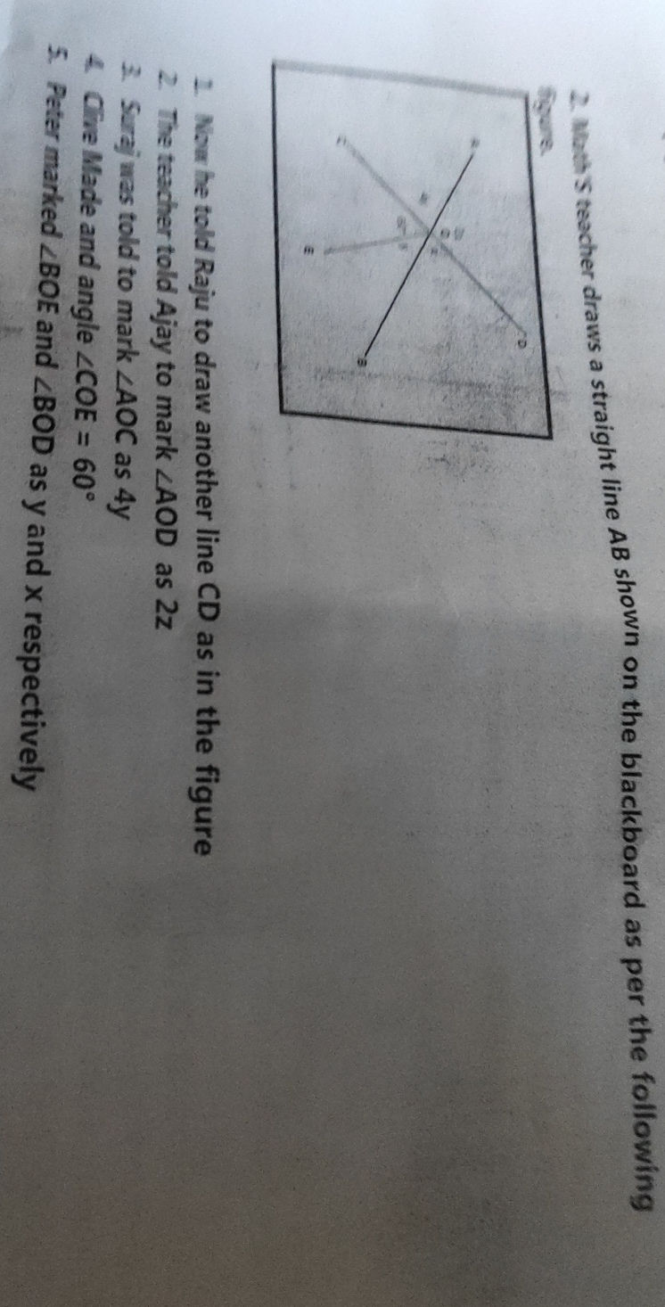 2. Math 'S teacher draws a straight line AB | StudyX