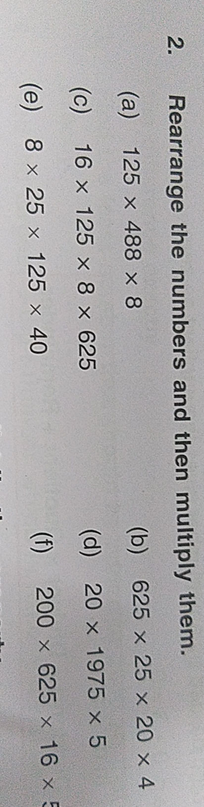 2. Rearrange the numbers and then multiply | StudyX