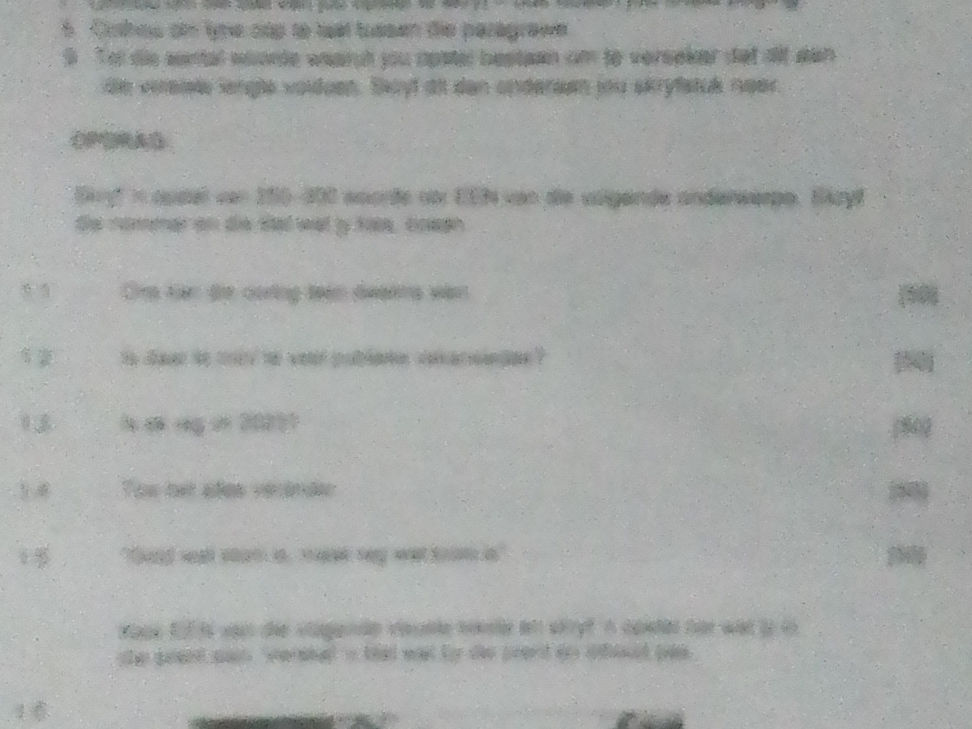 OPDRAAG Skryf 'n opstel van 250-300 woorde | StudyX