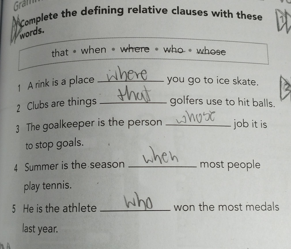 Complete the defining relative clauses with | StudyX