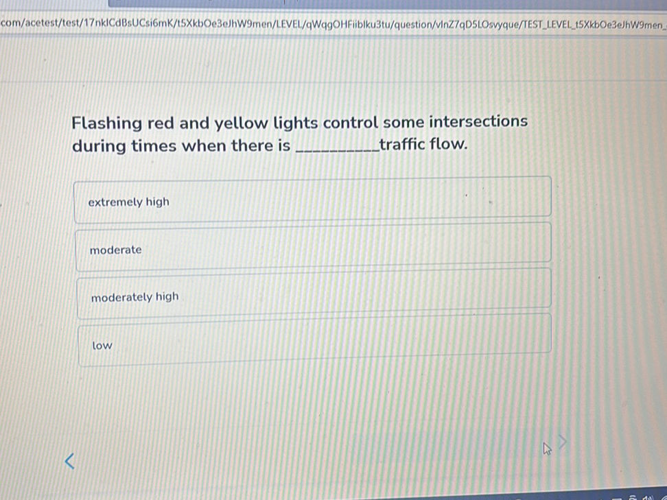 Flashing red and yellow lights control some