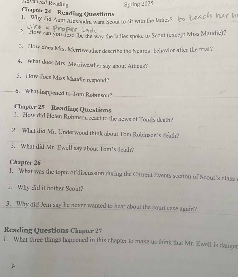 Chapter 24 Reading Questions 1. Why did | StudyX