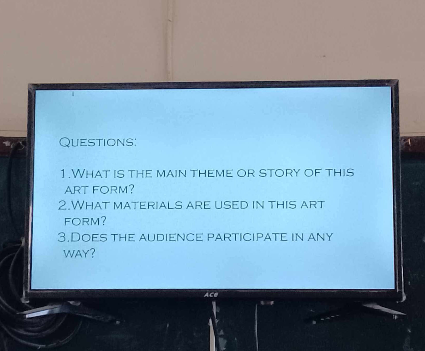 QUESTIONS: 1. WHAT IS THE MAIN THEME OR