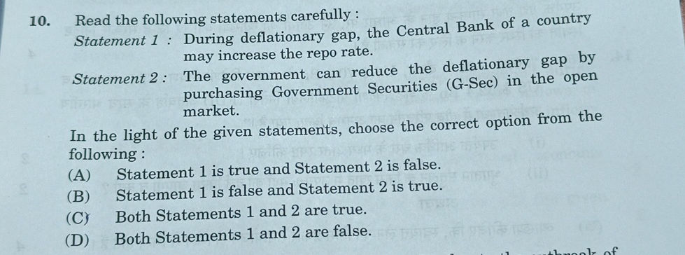 10. Read the following statements carefully | StudyX