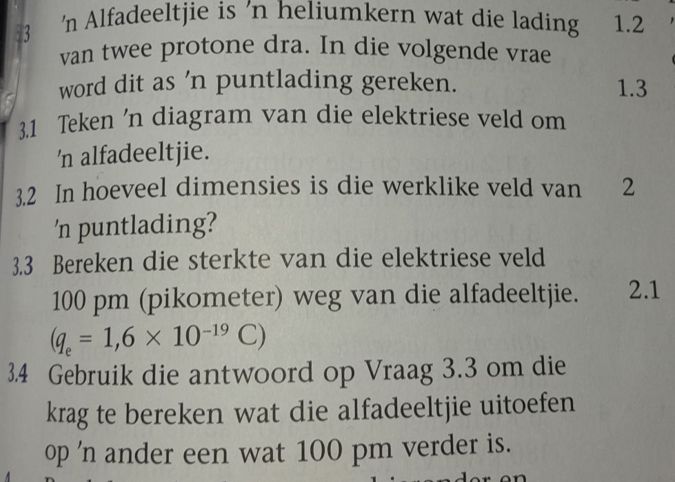 3.1 Teken 'n diagram van die elektriese veld | StudyX