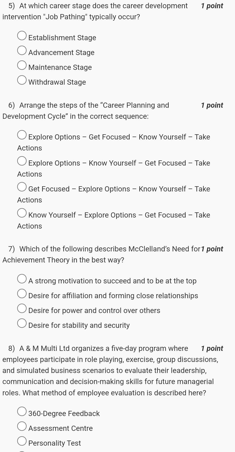 5) At which career stage does the career | StudyX