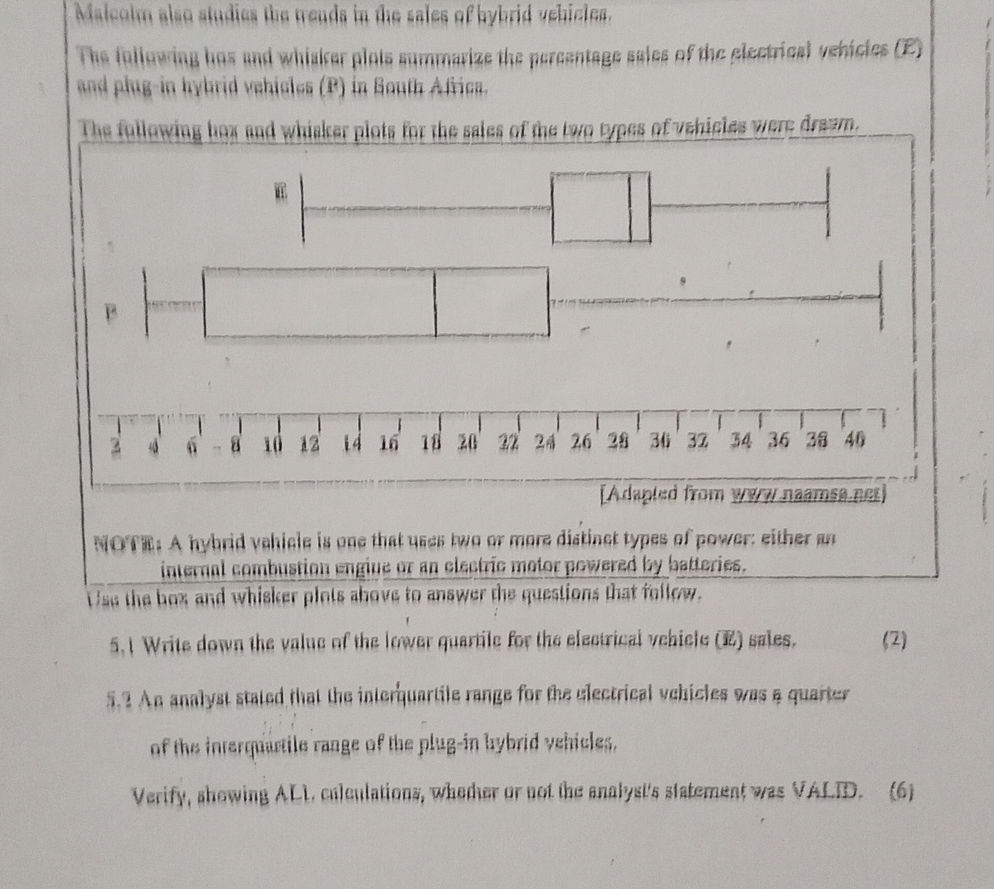 5.1 Write down the value of the lower | StudyX