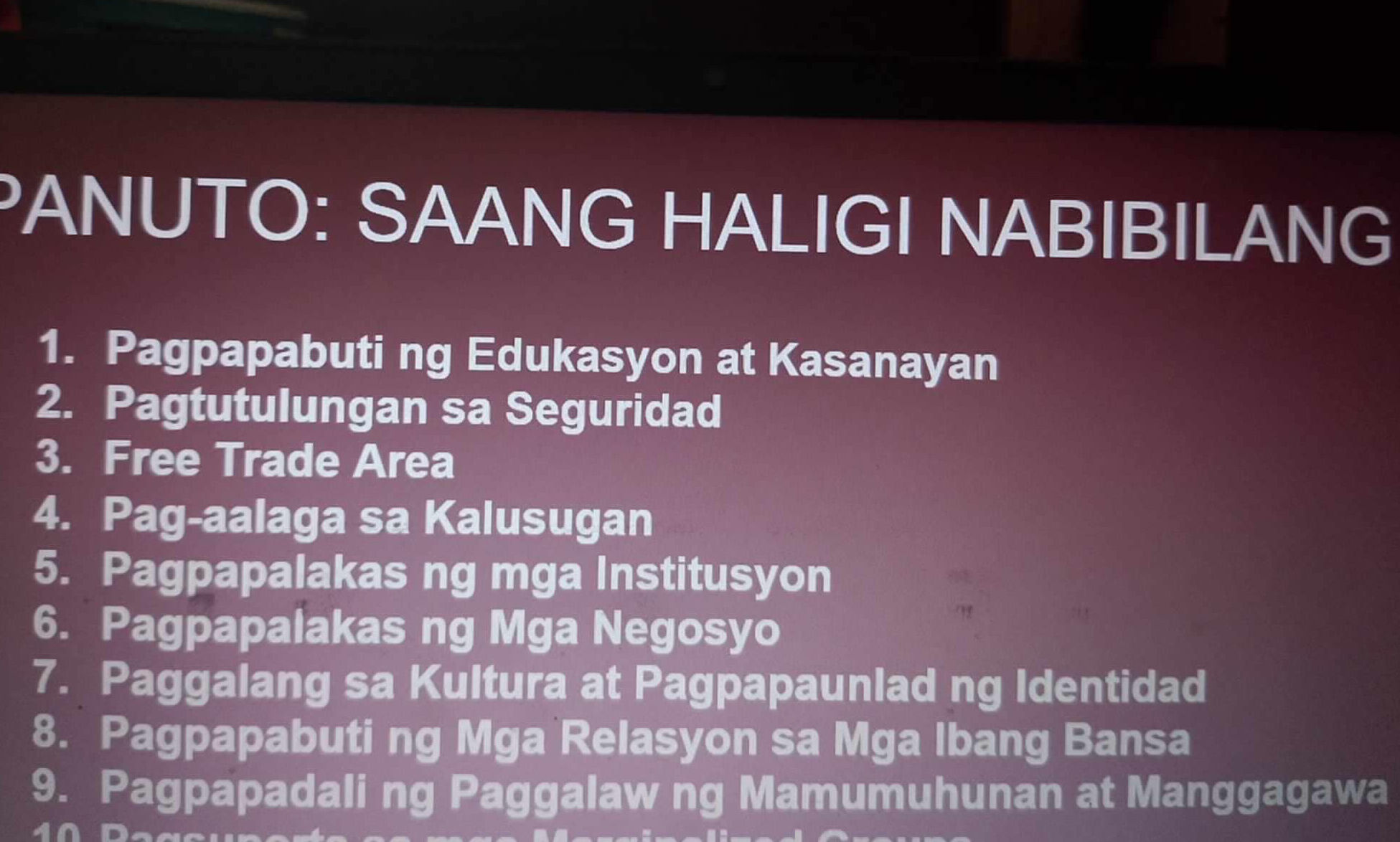 PANUTO: SAANG HALIGI NABIBILANG 1. | StudyX