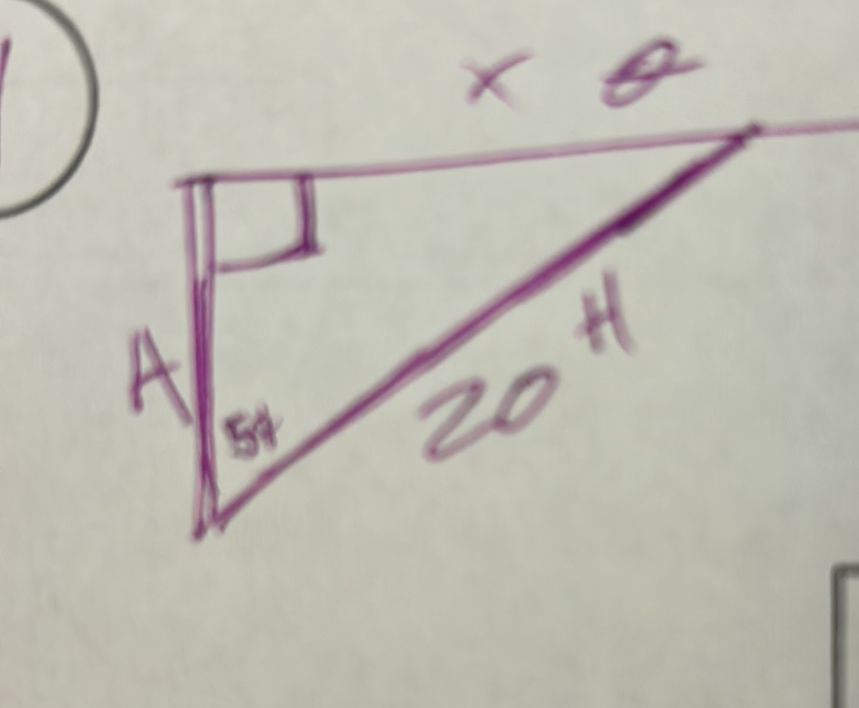 The image shows a right triangle with the | StudyX