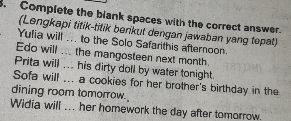 Complete the blank spaces with the correct | StudyX