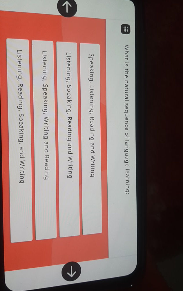 What is the natural sequence of language | StudyX