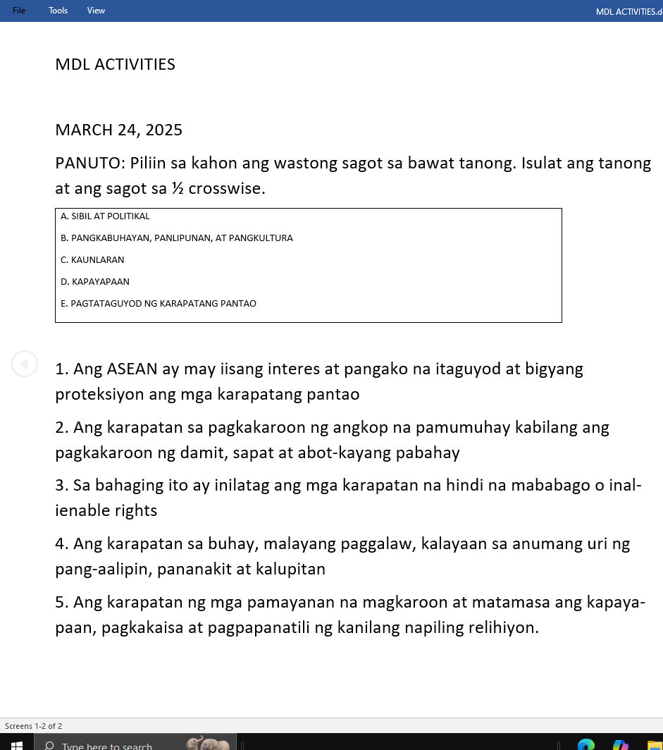 PANUTO: Piliin sa kahon ang wastong sagot sa | StudyX