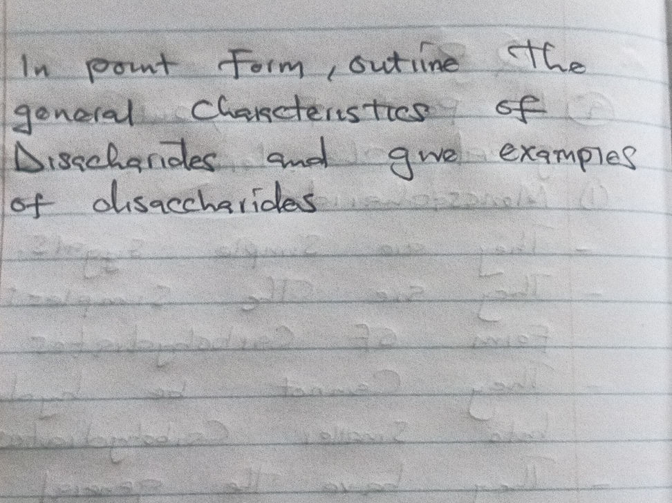In point form, outline the general | StudyX