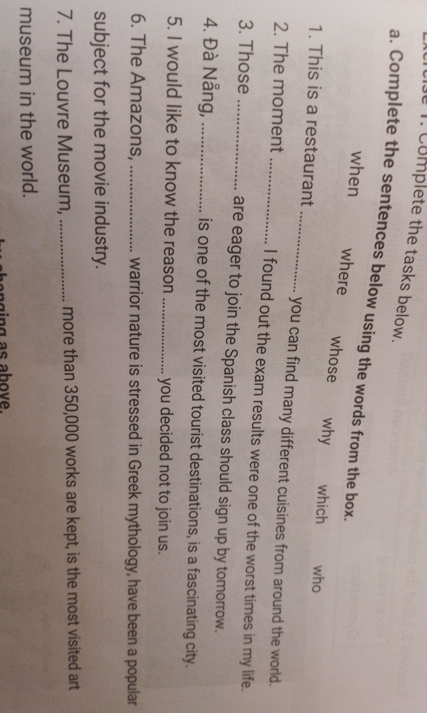 Exercise 1. Complete the tasks below. a. | StudyX