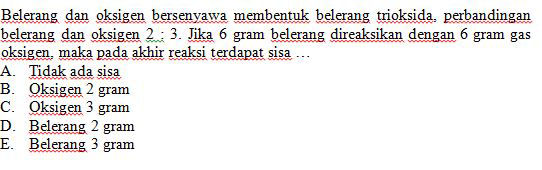 Belerang dan oksigen bersenyawa membentuk | StudyX