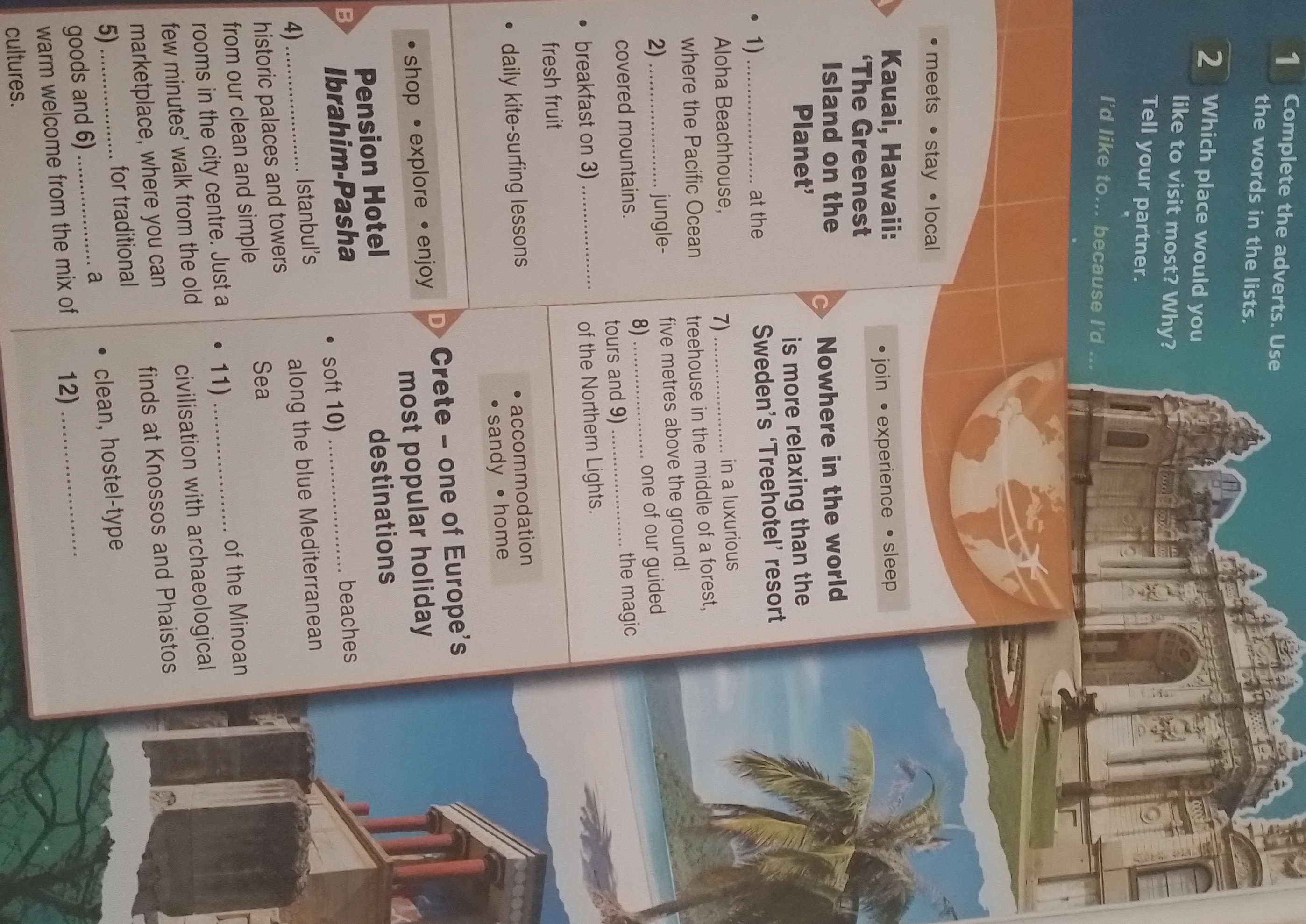 1 Complete the adverts. Use the words in the | StudyX