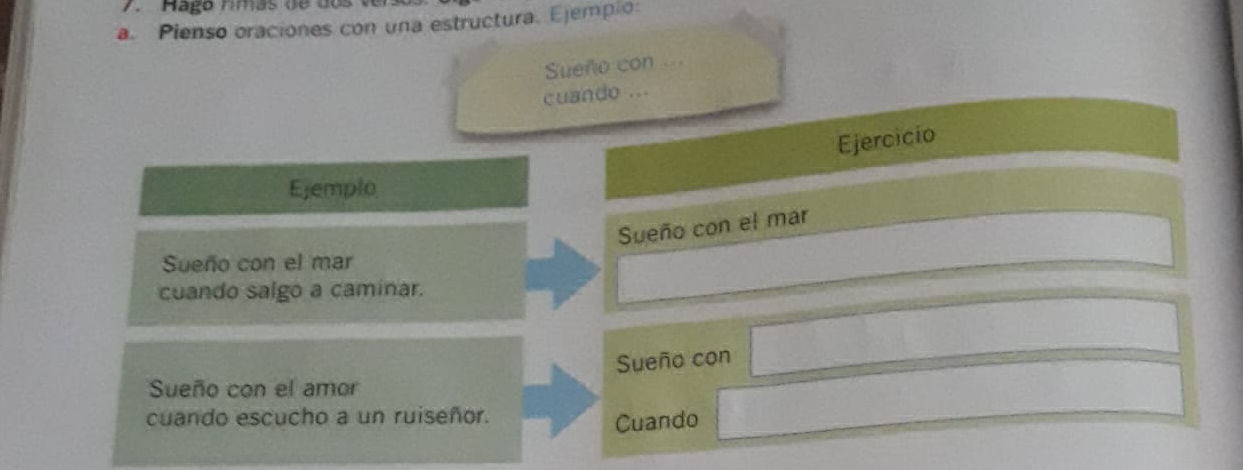 7. Hago rimas de dos versos. Ejemplo: a. | StudyX