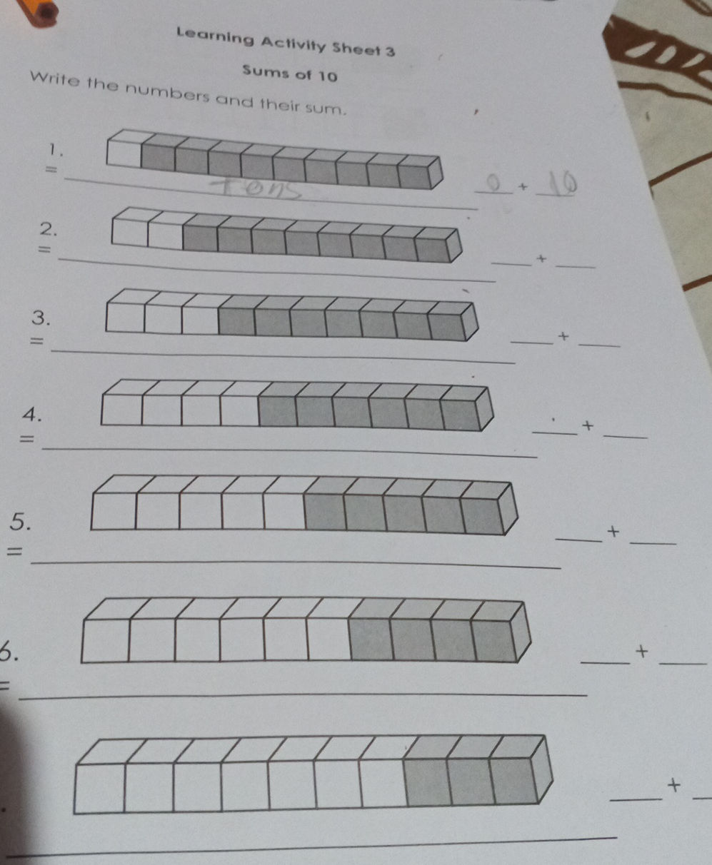 Write the numbers and their sum. 1. = 2. = | StudyX