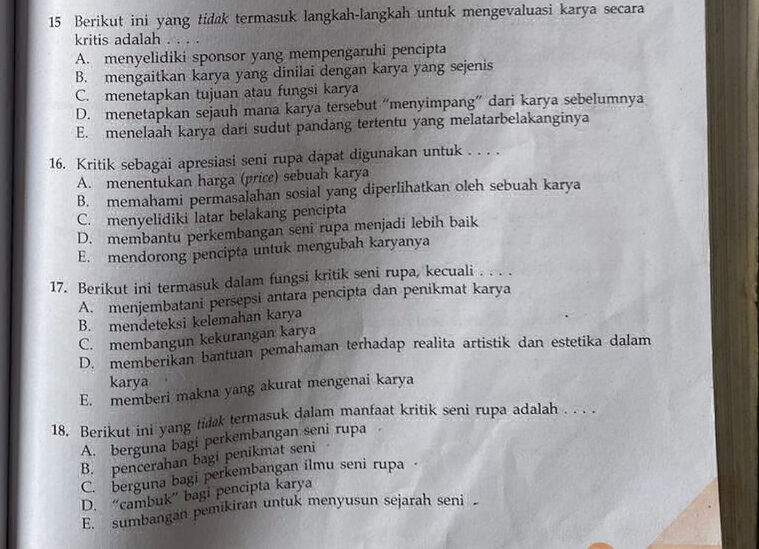 15. Berikut ini yang tidak termasuk | StudyX