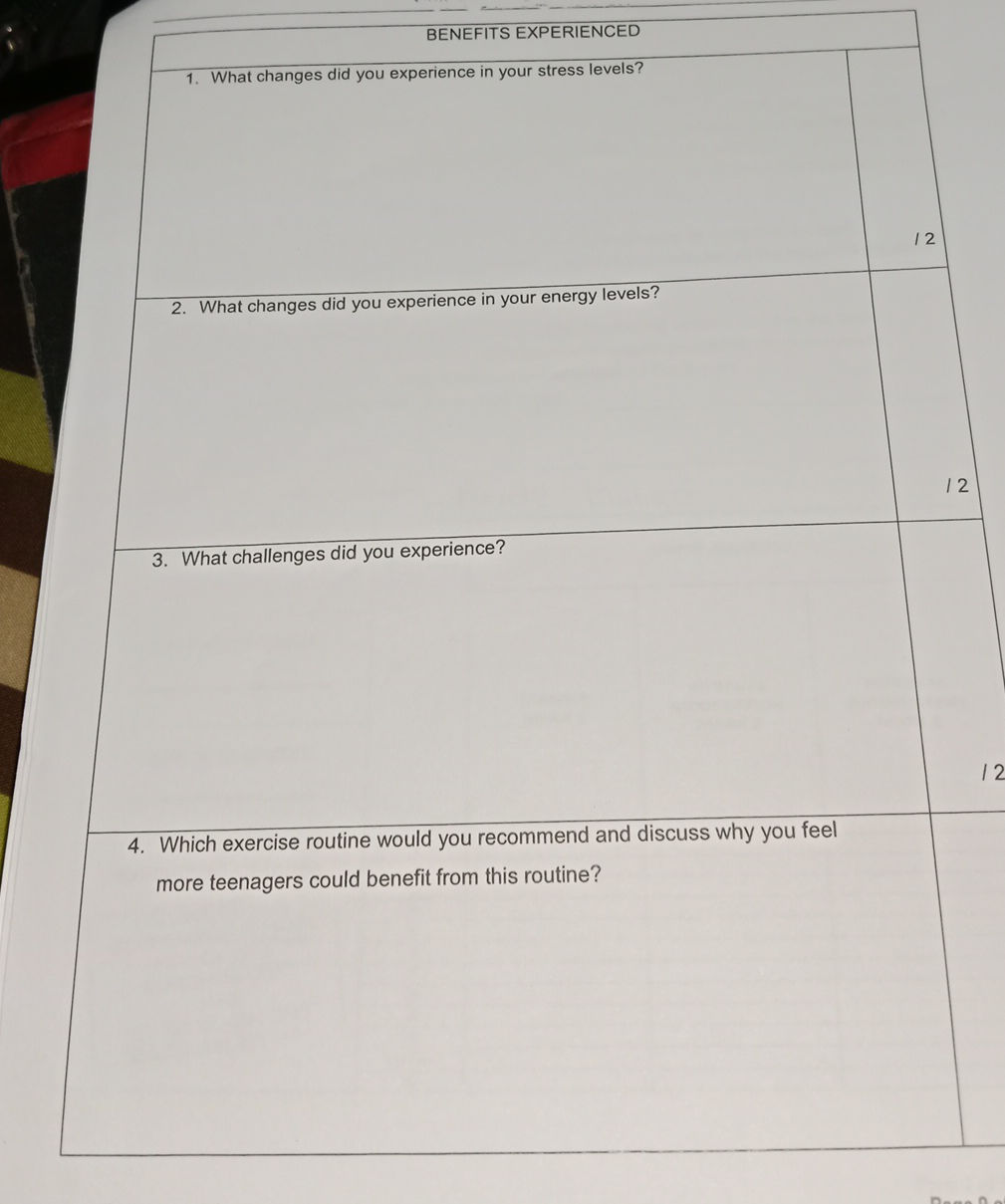 BENEFITS EXPERIENCED 1. What changes did | StudyX